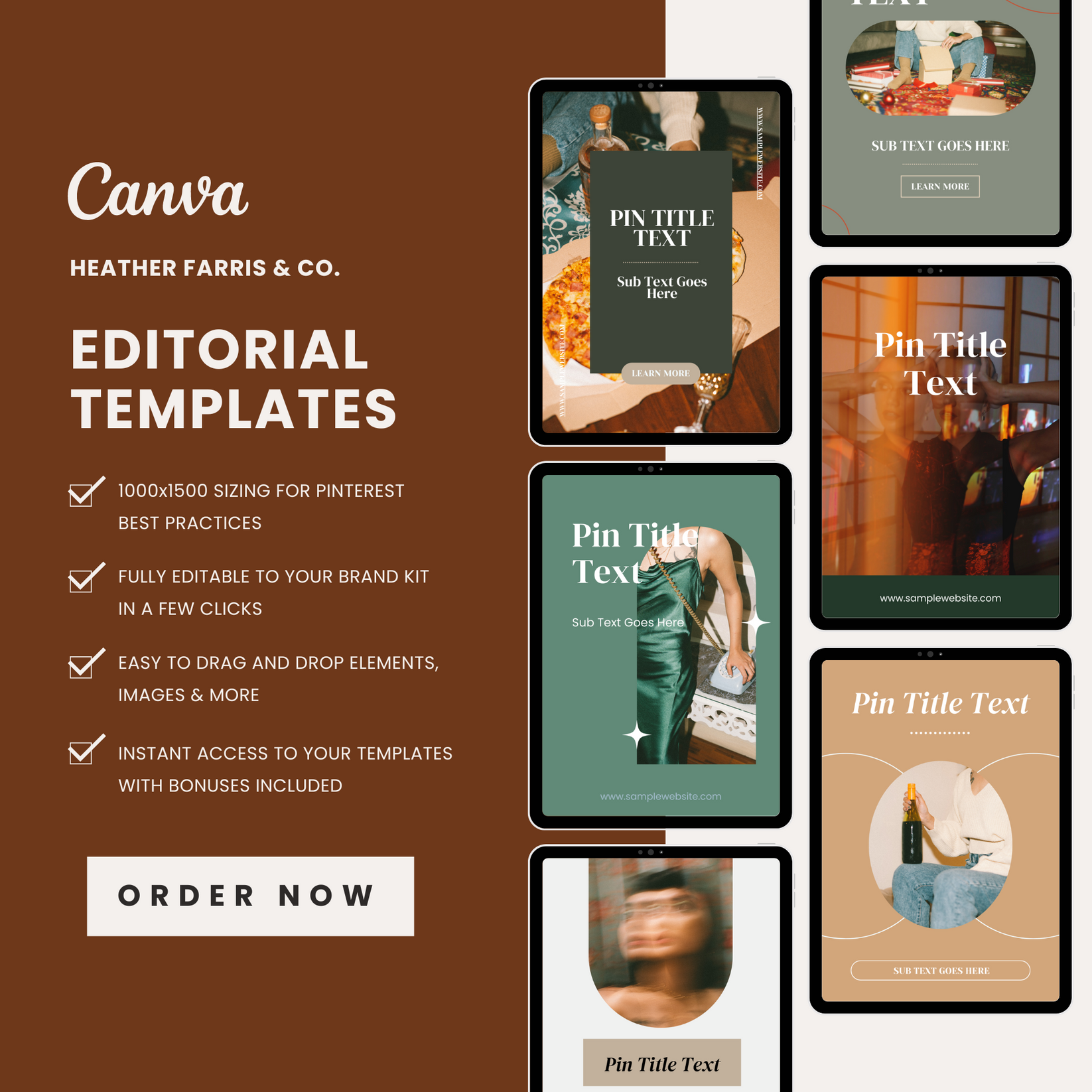 Aesthetic Editorial Pinterest Templates for Canva – heatherfarrisco