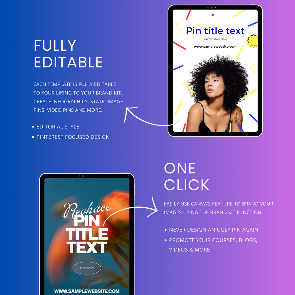 Minimal & Gradient Pinterest Templates for Canva – heatherfarrisco