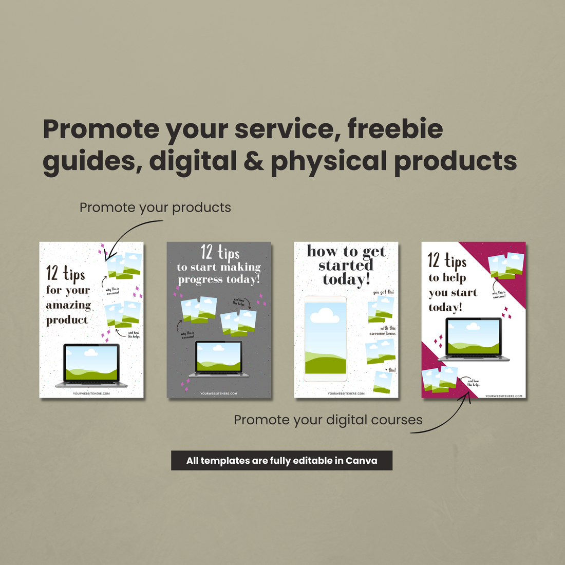 Service Provider & Course Creator Confetti Pin Templates for Canva ...